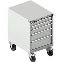 Schäfer Shop Schäfer Shop Select Schubladenschrank mit Rollen WSK 36-27, 5 Schübe, bis 200 kg, B 717 x T 572 x H 920 mm, lichtgrau/lichtgrau