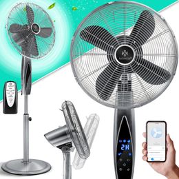 Kesser® Standventilator Metall mit Fernbedienung APP Funktion Wifi Timer Standlüfter - Oszillationsfunktion 80 Grad 55W – 3 Geschwindigkeitsstufen höhenverstellbarer Ventilator Standfuß