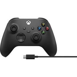 Xbox Carbon Black Wireless-Controller (inkl. USB-C Kabel, ohne Akku), schwarz