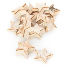buttinette Sterne aus Birkenholz, 1–2 cm, 12 Stück