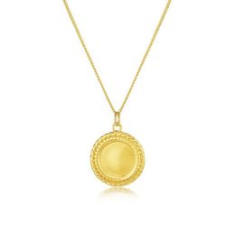 DANIEL CLIFFORD Kette mit Anhänger 'Dina' Damen Halskette Silber 925 18 Karat Gelbgold vergoldet mit Anhänger Plättchen rund (inkl. Verpackung)