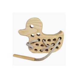 Lotes Toys Kinder-Nähmaschine Holz Fädelspiel Ente