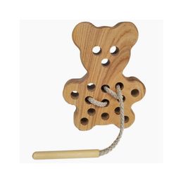 Lotes Toys Kinder-Nähmaschine Holz Fädelspiel Bär