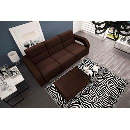 JVmoebel Sofa, 3 Sitzer 235cm Luxus Bank Sofa Couch Blau Wohnzimmer Kanzlei Möbel