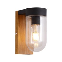 Brilliant Lampe Cabar Au&szlig;enwandleuchte holz dunkel/schwarz 1x A60, E27, 40W, geeignet f&uuml;r Normallampen (nicht enthalten) IP-Schutzart: 44 - spritzwassergesch&uuml;tzt