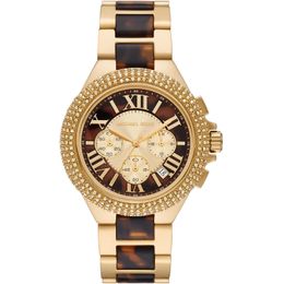 Chronograph Michael Kors "Camille, MK 7269" Armbanduhren braun (goldfarben, braun) Damen Quarzuhren