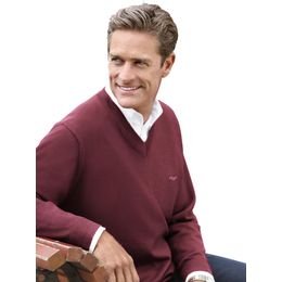 V-Ausschnitt-Pullover Marco Donati "V-Pullover" Gr. 62, rot (bordeau) Herren Pullover Strick