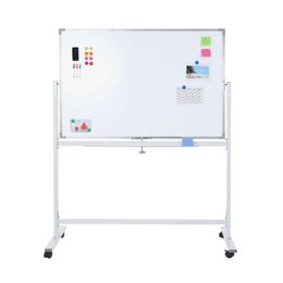 Whiteboard MCW-C85, Magnettafel Memoboard Pinnwand, mobil rollbar inkl. Zubeh&ouml;r ~ 120x90cm