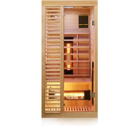 Dewello&reg; Infrarotkabine Infrarotsauna HAMLIN 90cm x 90cm inkl. 4 Vollspektrumstrahler, Bodenstrahler, 1 Person, LED