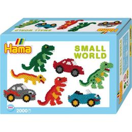 Hama® Bügelperlen Midi - Geschenkpackung kleine Welt Dinosaurier & Auto blau 2