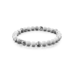 FABACH Perlenarmband 6mm Edelstein-Perlen & Sterling Silber Logo-Perle