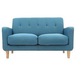 Miliboo Design-Sofa skandinavisch blaugrüner Stoff 2-Sitzer LUNA