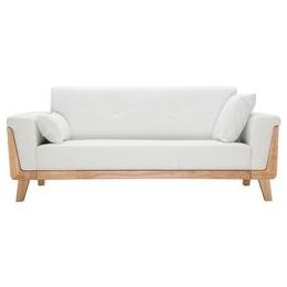 Miliboo Design-Sofa 3 Plätze Altweiß Holzbeine FJORD