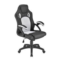 Juskys Racing Schreibtischstuhl Montreal ergonomisch B&uuml;rostuhl PC Gaming Stuhl &ndash; wei&szlig;