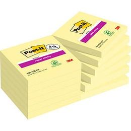 8 + 4 GRATIS: Post-it® Super Sticky Haftnotizen extrastark gelb 8 Blöcke + GRATIS 4 Blöcke