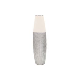 Dekohelden24 Dekovase Edle moderne Deko Designer Keramik Vase in silber-grau weiß (1 Vase