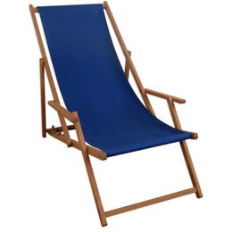 ERST-HOLZ Gartenliege Liegestuhl blau Sonnenliege Gartenliege Holz Strandstuhl Massivholz