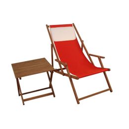 ERST-HOLZ Gartenliege Liegestuhl Gartenliege Kissen Tisch Deckchair Sonnenliege Sonnenstuhl