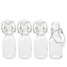 buttinette Glas-Bügelflasche 100 ml, 4 Stück