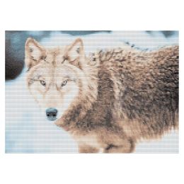 buttinette Diamantenstickerei-Set "Wolf", 34 x 24 cm