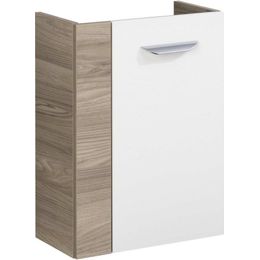 Fackelmann Waschbeckenunterschrank SBC Badmöbel für Gäste-WC, Breite ca. 45 cm, braun|weiß
