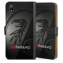 DeinDesign Handyhülle SC Freiburg Offizielles Lizenzprodukt Metallic Look, Huawei Y5 (2019) Hülle Handy Flip Case Wallet Cover Handytasche Leder