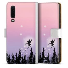 DeinDesign Handyhülle Disney Tinkerbell Offizielles Lizenzprodukt Tinker Bell Woods, Huawei P30 Hülle Handy Flip Case Wallet Cover Handytasche Leder