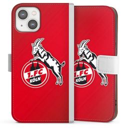 DeinDesign Handyhülle 1. FC Köln Offizielles Lizenzprodukt EffZeh 1. FC Köln rot, Apple iPhone 14 Hülle Handy Flip Case Wallet Cover Handytasche Leder