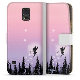 DeinDesign Handyhülle Disney Tinkerbell Offizielles Lizenzprodukt Tinker Bell Woods, Samsung Galaxy S5 Neo Hülle Handy Flip Case Wallet Cover, weiß