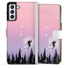 DeinDesign Handyhülle Disney Tinkerbell Offizielles Lizenzprodukt Tinker Bell Woods, Samsung Galaxy S21+ 5G Hülle Handy Flip Case Wallet Cover, weiß