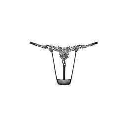 Petite Fleur Gold Thong female Black size 40/42