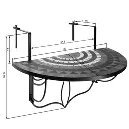 m&ouml;bel direkt online Balkontisch zum Einh&auml;ngen Tonio