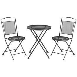 Outsunny Gartenmöbel-Set mit 2 Stühle schwarz (Farbe: schwarz)