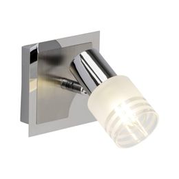 Brilliant Lampe Lea LED Wandspot eisen/chrom/weiß 1x LED-D45, E14, 4W LED-Tropfenlampe inklusive, (450lm, 2700K) Energiesparend und langlebig durch LED-Einsatz