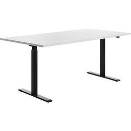 Topstar E-Table elektrisch höhenverstellbarer Schreibtisch weiß rechteckig, T-Fuß-Gestell schwarz 180,0 x 80,0 cm