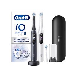 Oral-B Elektrische Zahnbürste iO8 Duo Doppelpack White Alabaster / Black Onyx