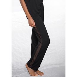 Lascana Pyjamahose schwarz Gr. 32/34 für Damen. Mit Spitze. Basic