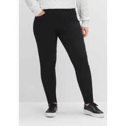 sheego Große Größen: Skinny Twillhose mit Gummibund, schwarz, Gr.48