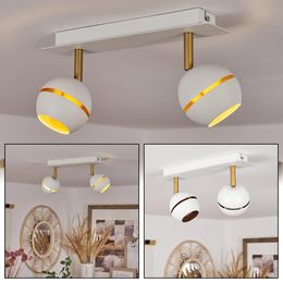 hofstein Tome Deckenleuchte LED Messing, Weiß, 2-flammig