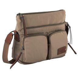 Camel Active Umhängetasche Sky, aus leichtem robusten Nylon mit Lederimitat-Aufsätzen ein Hingucker, beige