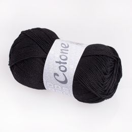 Cotone Uni von Lana Grossa, Schwarz, aus Baumwolle