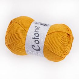 Cotone Uni von Lana Grossa, Goldgelb, aus Baumwolle