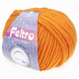 Feltro Uni - Filzwolle von Lana Grossa, Mandarin, aus Schurwolle