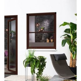 Hecht international Insektenschutz-Fensterrahmen SMART, 130x160 cm, kürzbar, braun
