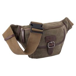 Camel Active Bauchtasche MOUNTAIN Belt bag, mit modischen Lederapplikationen, grün