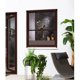 Hecht international Insektenschutz-Fensterrahmen SMART, 160x160 cm, kürzbar, braun