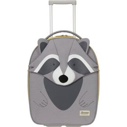 Sammies By Samsonite Kinderkoffer Happy Sammies, Raccoon Remy, 2 Rollen, Kinderreisekoffer Handgepäck Reisekoffer Trolley, gelb|grau