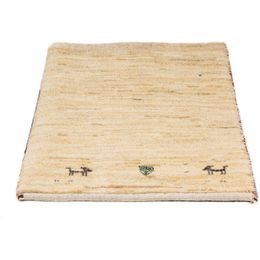 Wollteppich Gabbeh - Loribaft Perser quadratisch - 45 x 40 cm - beige, morgenland, quadratisch, Höhe: 12 mm, Wohnzimmer, Handgeknüpft, Einzelstück mit Zertifikat, beige