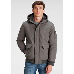 ALPENBLITZ Outdoorjacke "Visby" mit Fellimitat in der Kapuze, grau