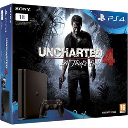 Sony PlayStation 4 Slim 1000GB - Schwarz + Uncharted 4